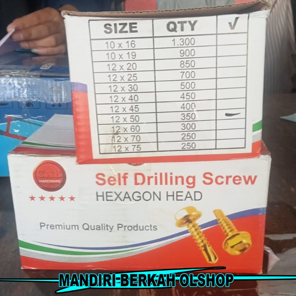 Jual Baut Ruping 12 x 50 CAB sds Sekrup Roofing Sekrup Galvalum Satuan ...