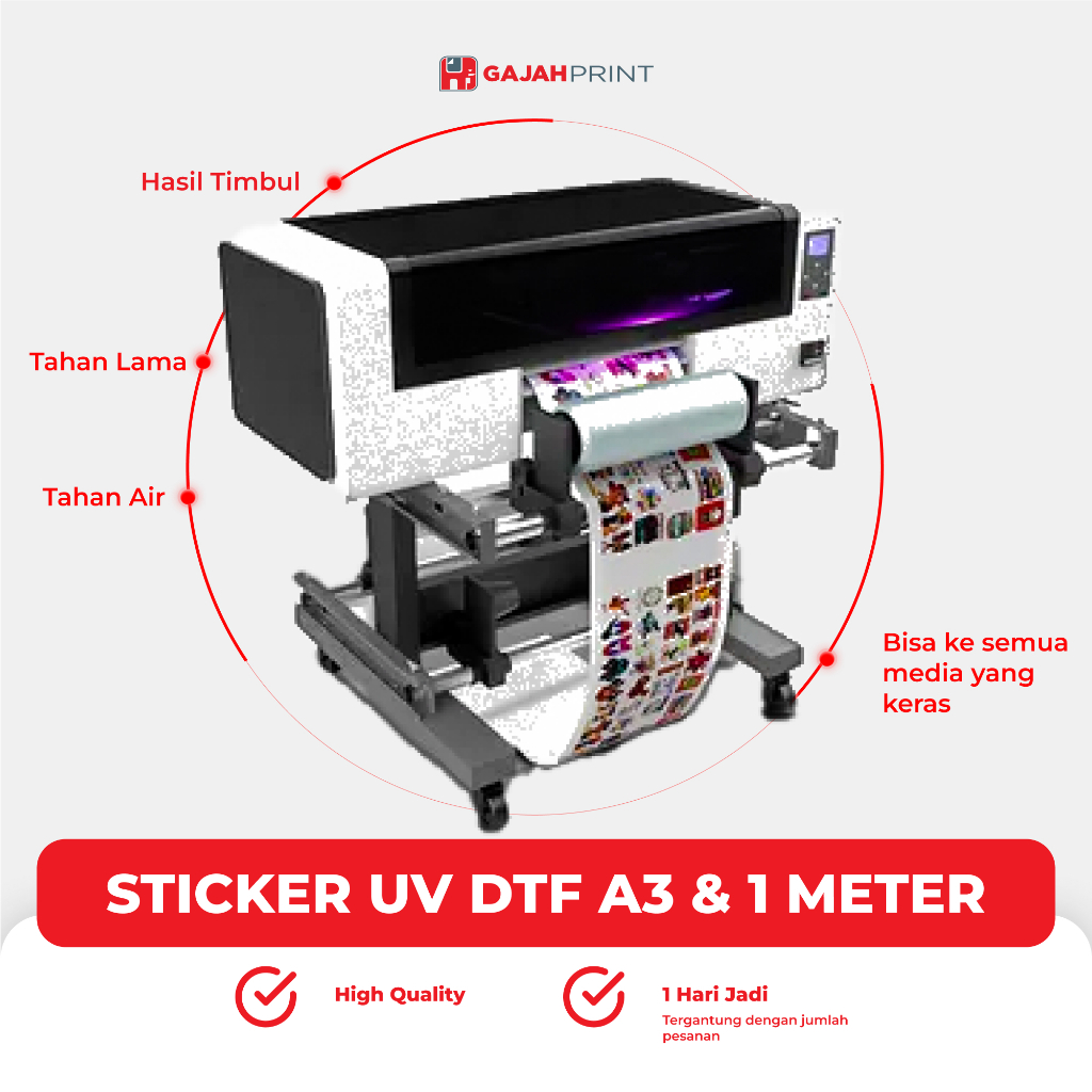 Jual STICKER UV DTF A3 & 1 Meter / STICKER UV DTF / Stiker Timbul ...