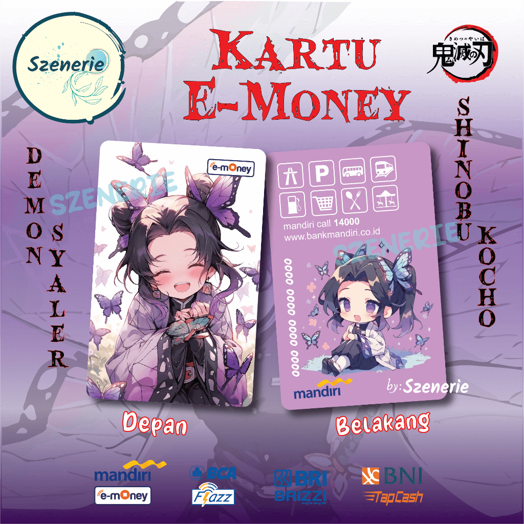 Jual Emoney Shinobu Kocho Demon Slayer Flazz gen 2 Kartu E-money ...