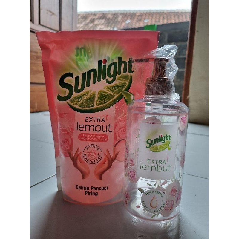 Jual SUNLIGHT EXTRA LEMBUT 650 ML GRATIS BOTOL CANTIK | Shopee Indonesia