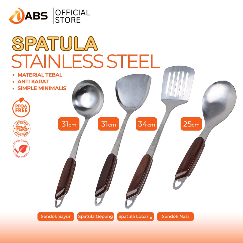 Jual ABS Sodet Stainless Steel Spatula Sutil Susuk Penggorengan Centong ...