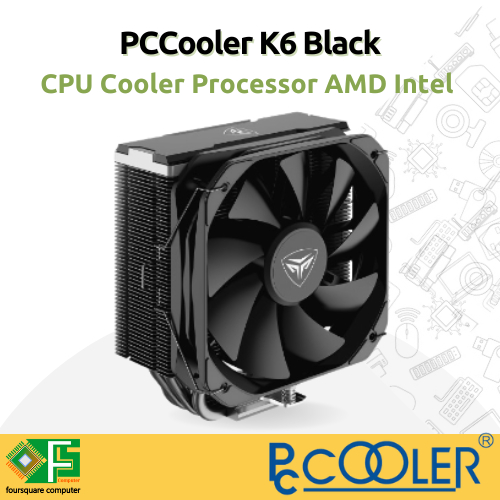 Jual HSF CPU Air Cooler Processor PCCooler K6 Black Socket LGA 1700 ...