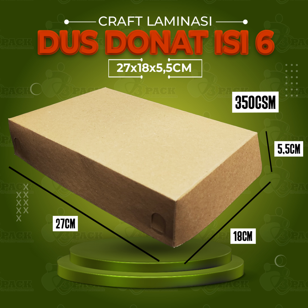 Jual DUS BOX DONAT ISI 6 KRAFT LAMINASI KEMASAN DONUTS POLOS | Shopee ...