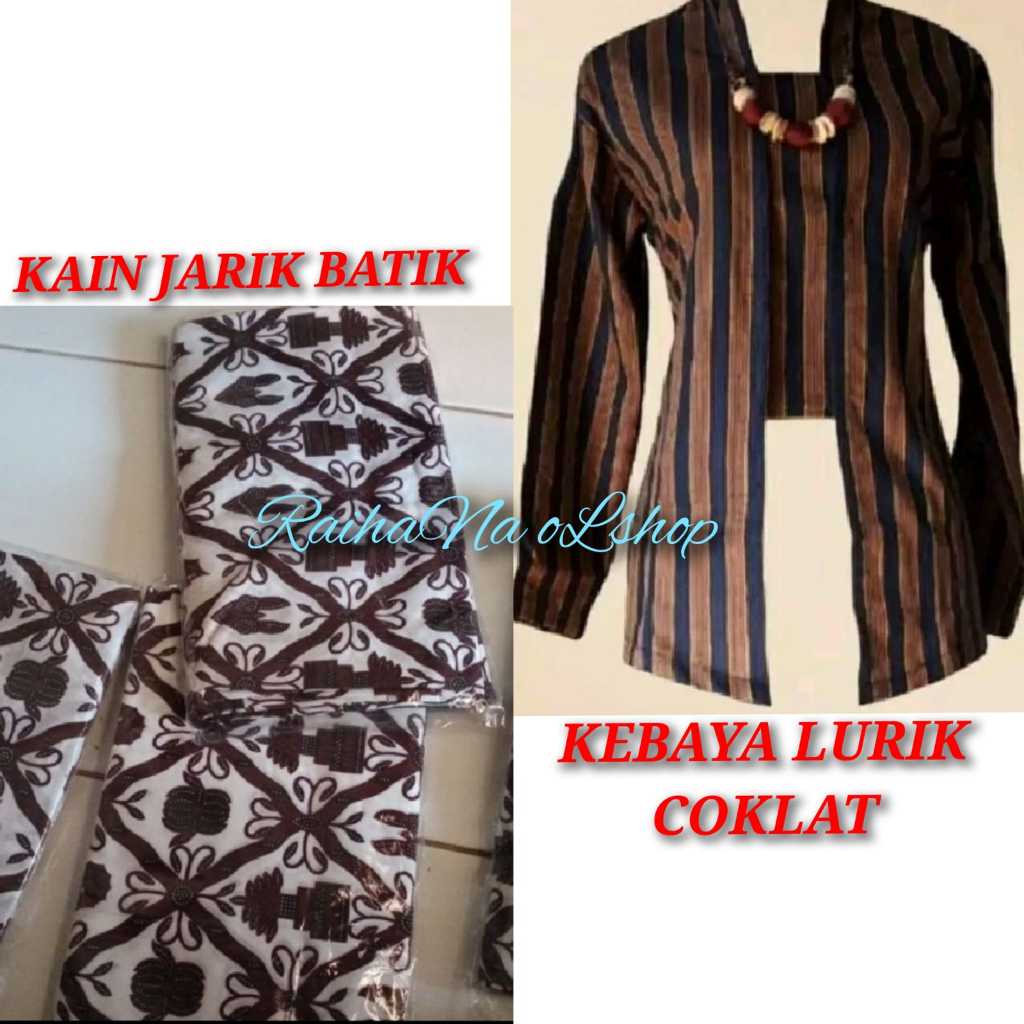 Jual BAJU JAWA CEWE | KEBAYA LURIK COKLAT + KAIN JARIK BATIK | SETELAN PAKAIAN TRADISIONAL ...