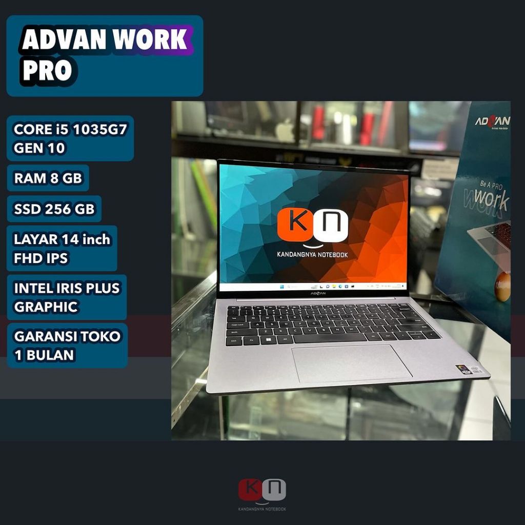 Jual Advan Work Pro Core i5 1035G7 Ram 8GB Ssd 256GB Layar 14inch Fhd ...