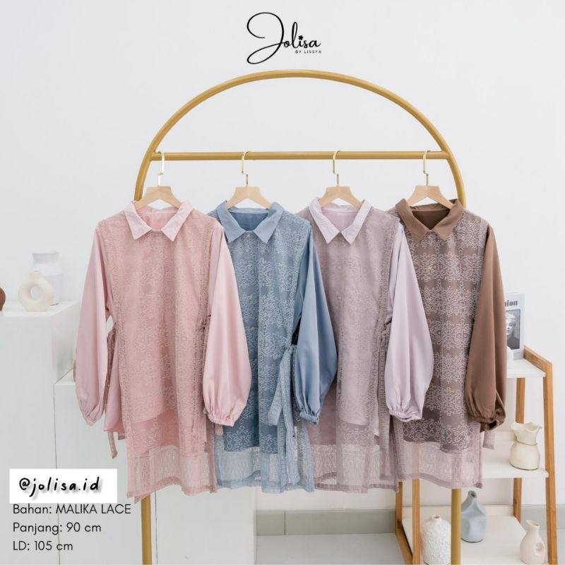Jual JOLISA Alina Tunik Kemeja Silk Outer Tile Baju Pesta Kondangan ...