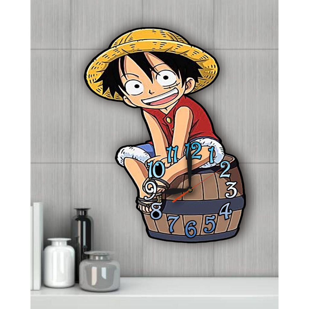 Jual Jam dinding Lucu Character One Piece / Mugiwara No Lutfy / Monkey ...