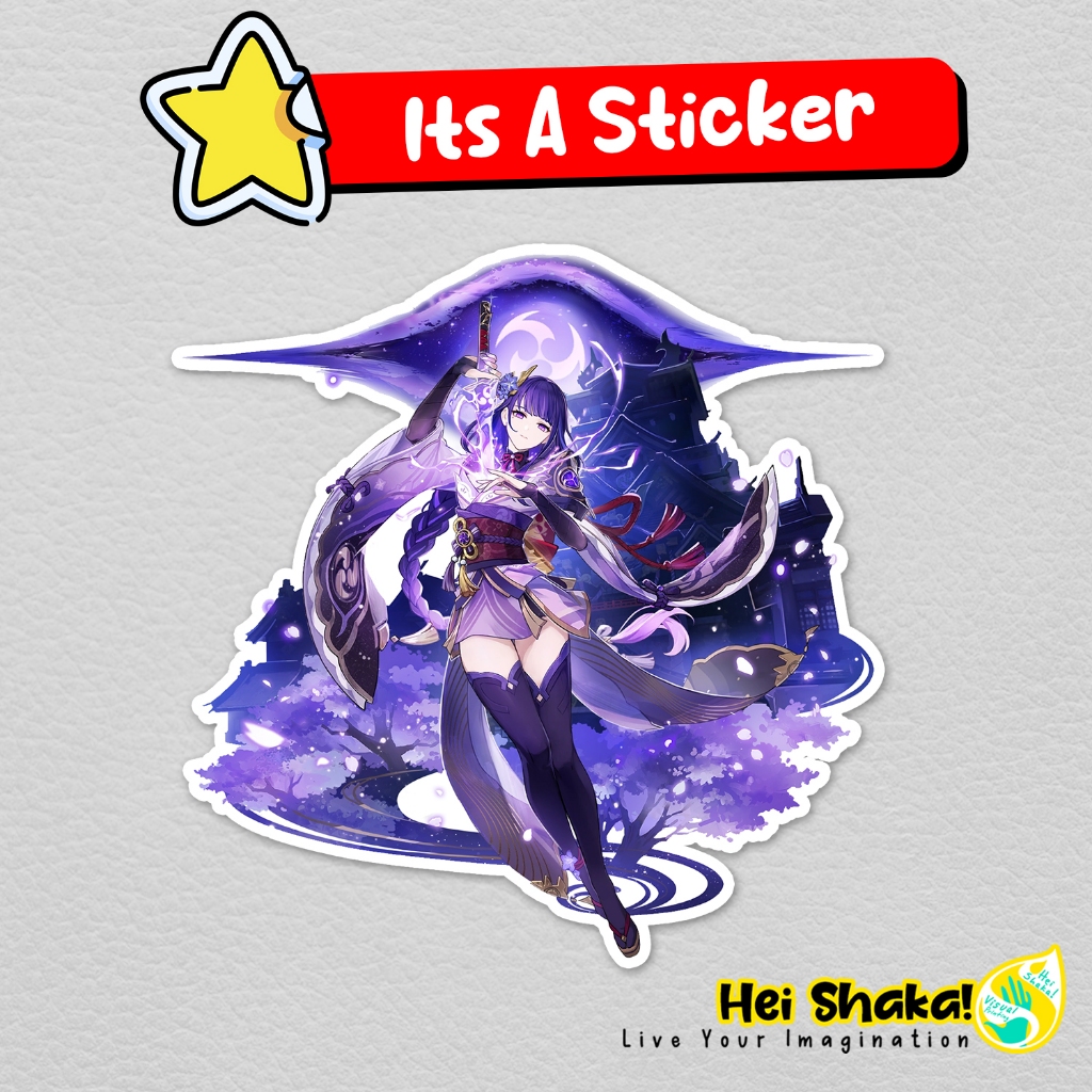 Jual Stiker Raiden Shogun Genshin Impact Sticker Gaming Game Anime ...
