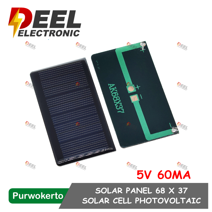 Jual SOLAR PANEL 5V 60MA 68X37MM PANEL SURYA SOLARCELL PLTS MINI ...