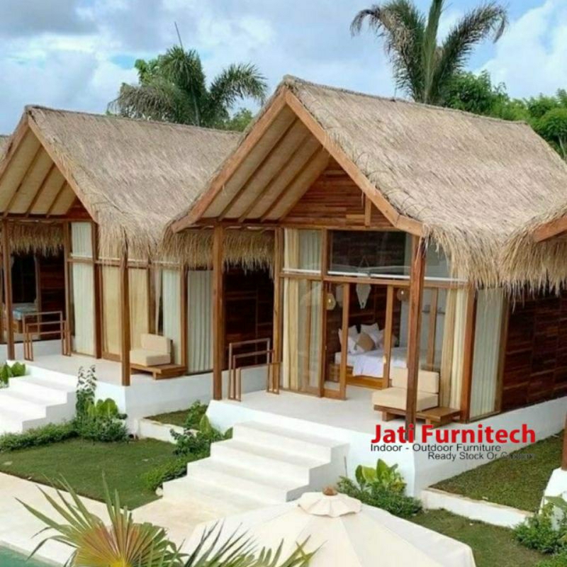 Jual rumah kayu resort - rumah villa - rumah hotel - bungalow | Shopee ...