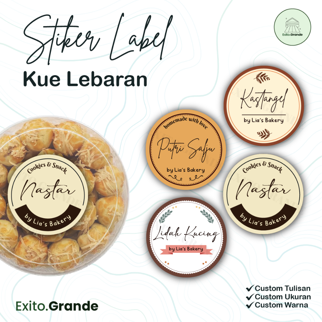 Jual Stiker Vinyl Label Kue Lebaran / Kue Ramadhan / Kue Kering ...