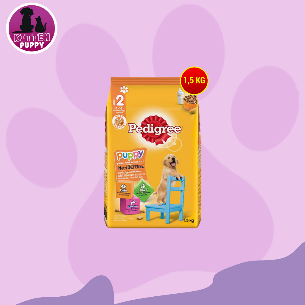 Jual Makanan Anak Anjing Pedigree Puppy Chicken & Eeg 1.5kg | Shopee ...