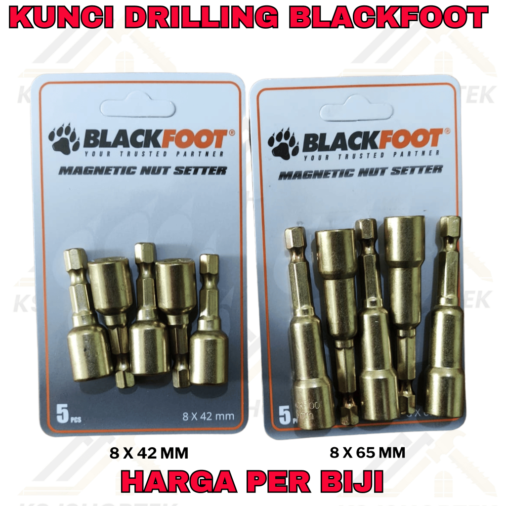 Jual Mata Baut Roofing BLACKFOOT Kunci Sock Magnetic Nut Setter Hex 8x42mm Bor Obeng Baja Ringan ...
