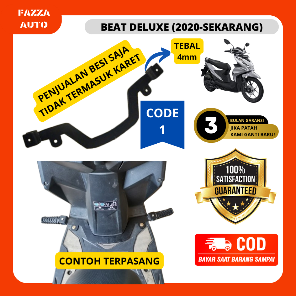 Jual FOOTSTEP DEPAN BEAT DELUXE (2020 - SEKARANG) BESI SAJA MODEL PLAT ...