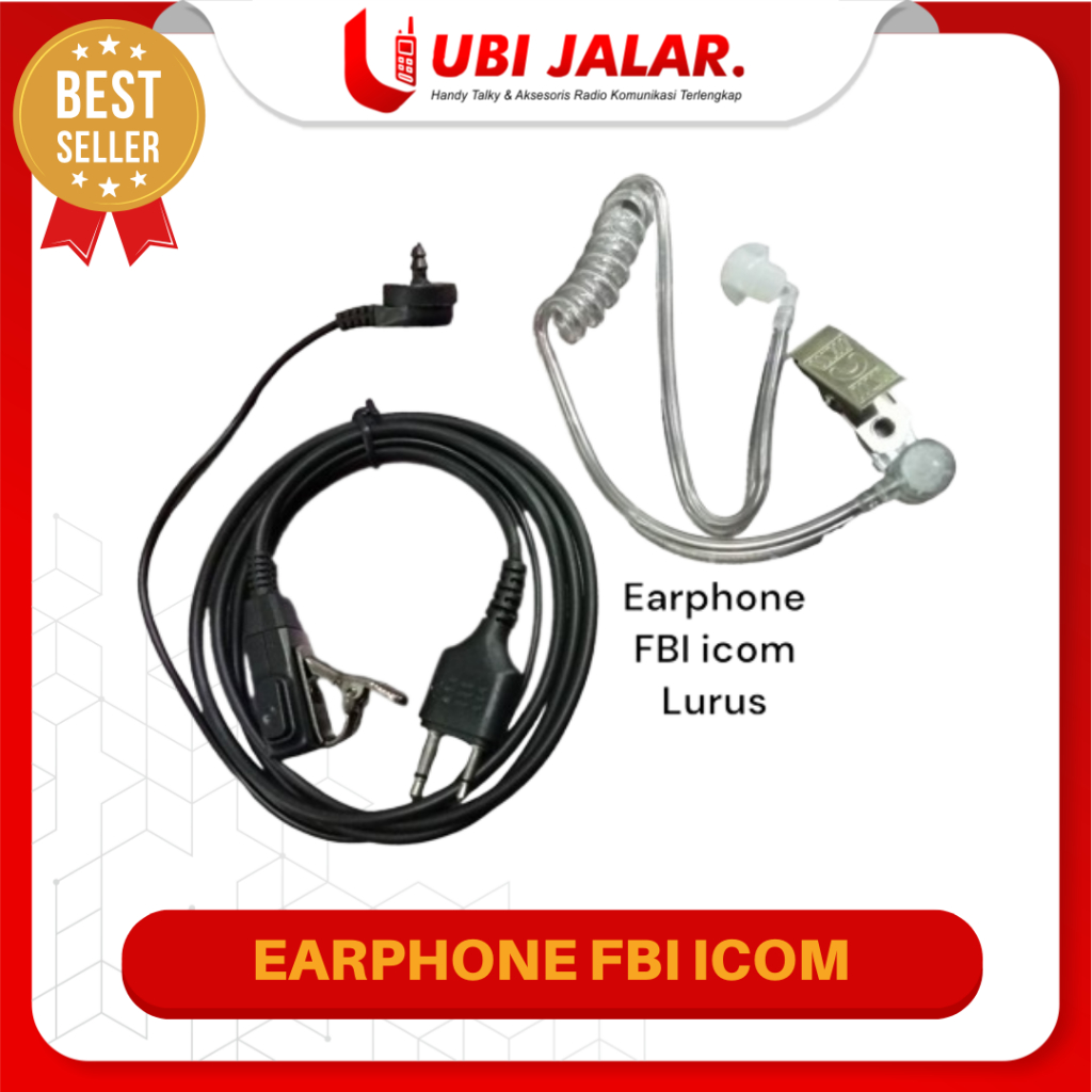 Jual Earphone FBI For HT Icom Lurus Assesoris Handy Talky Icom V80 V86 ...