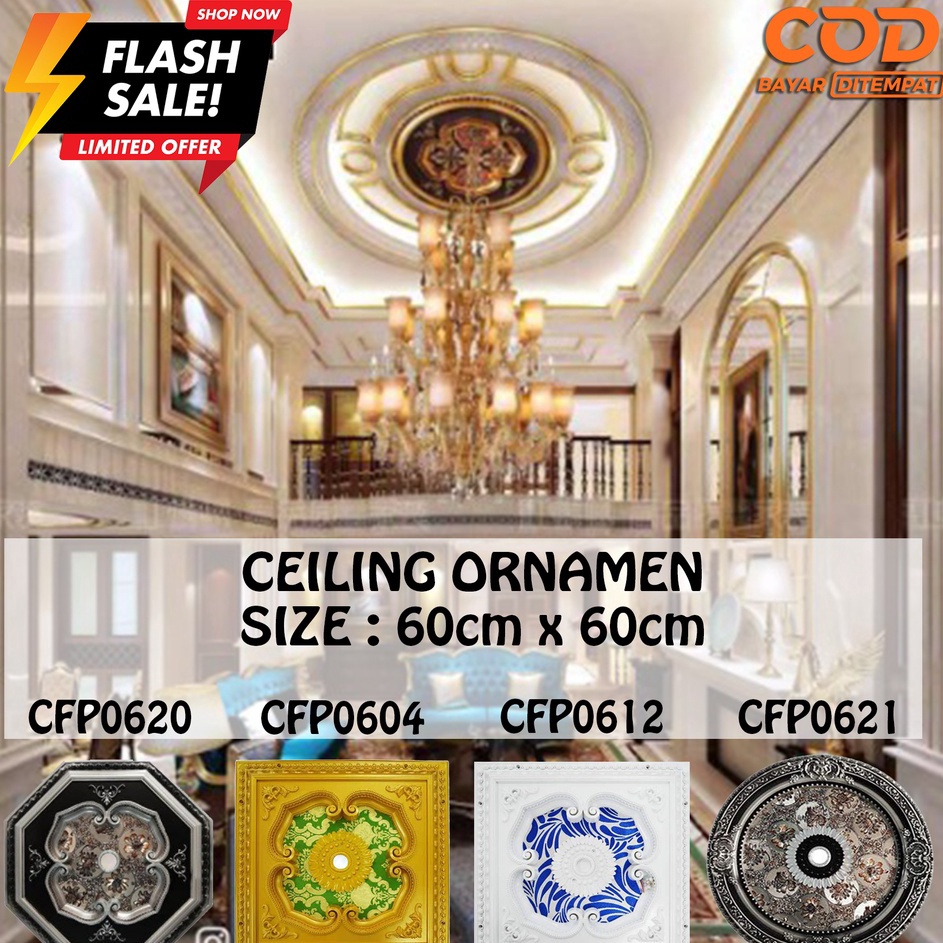 Jual STOK SIAP COD COD ORNAMEN LAMPU PLAFON PVC PANEL Minimalis Ornamen ...