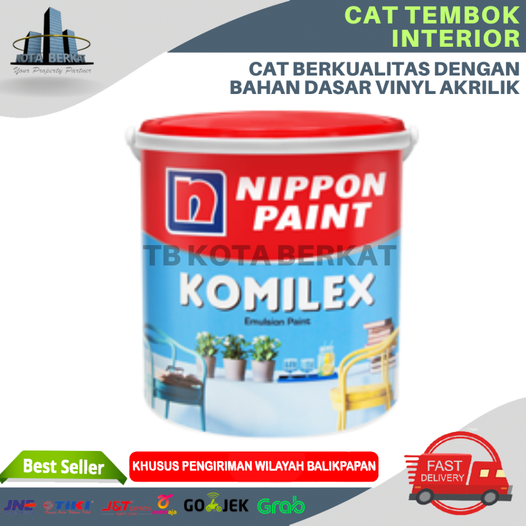 Jual CAT NIPPON PAINT KOMILEX EMULSION PAINT GALON | Shopee Indonesia