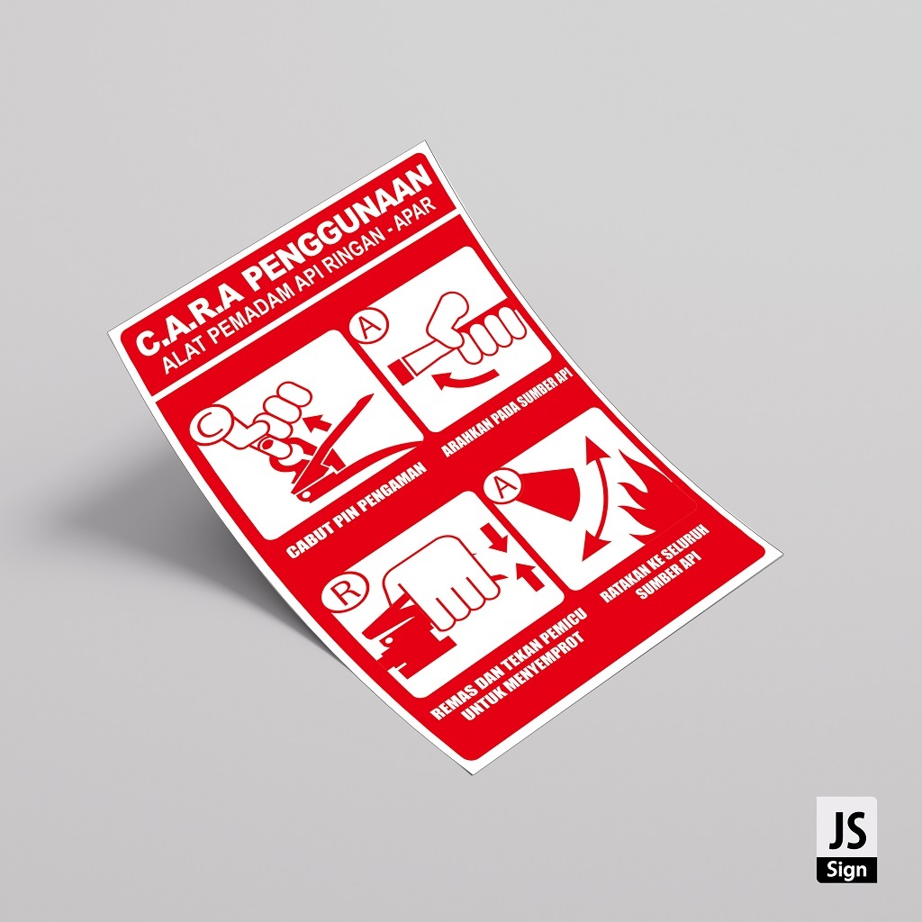 Jual STICKER SIGN K3 - CARA MENGGUNAKAN APAR | Shopee Indonesia