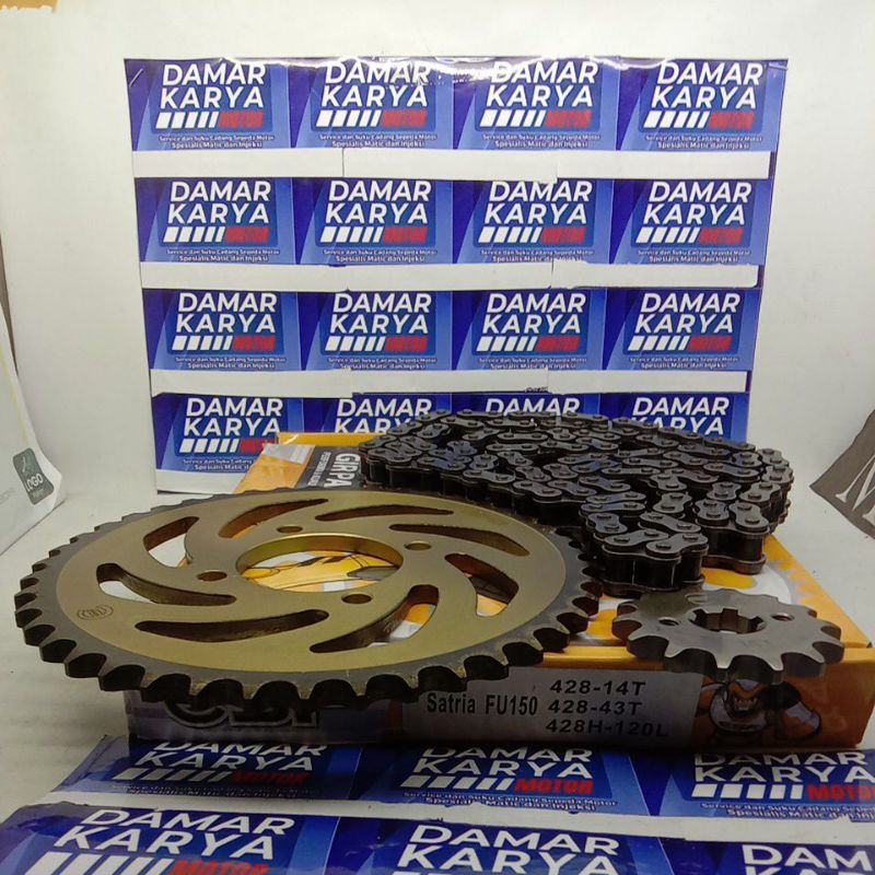 Jual GEAR SET SATRIA FU 150 OLD-2006-2010/RANTAI GEAR FULL SET SATRIA ...