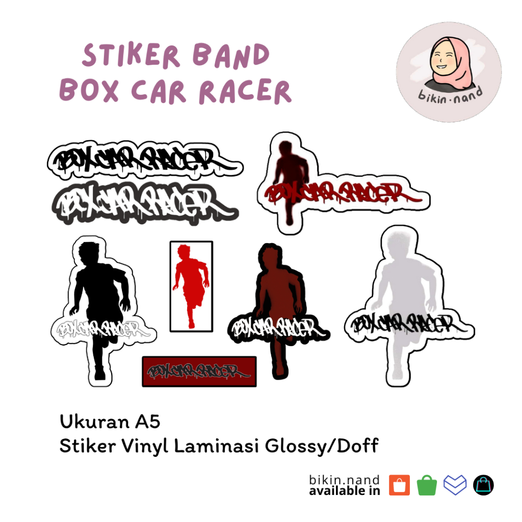 Jual STICKER PACK BAND Box Car Racer (HIGH QUALITY) MURAH 8 pcs ...