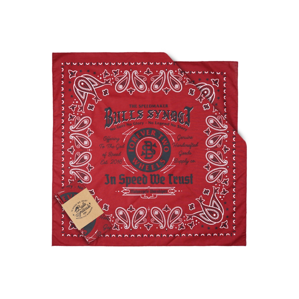 Jual BULLS SYNDICATE Bandana Maroon Huset | Shopee Indonesia