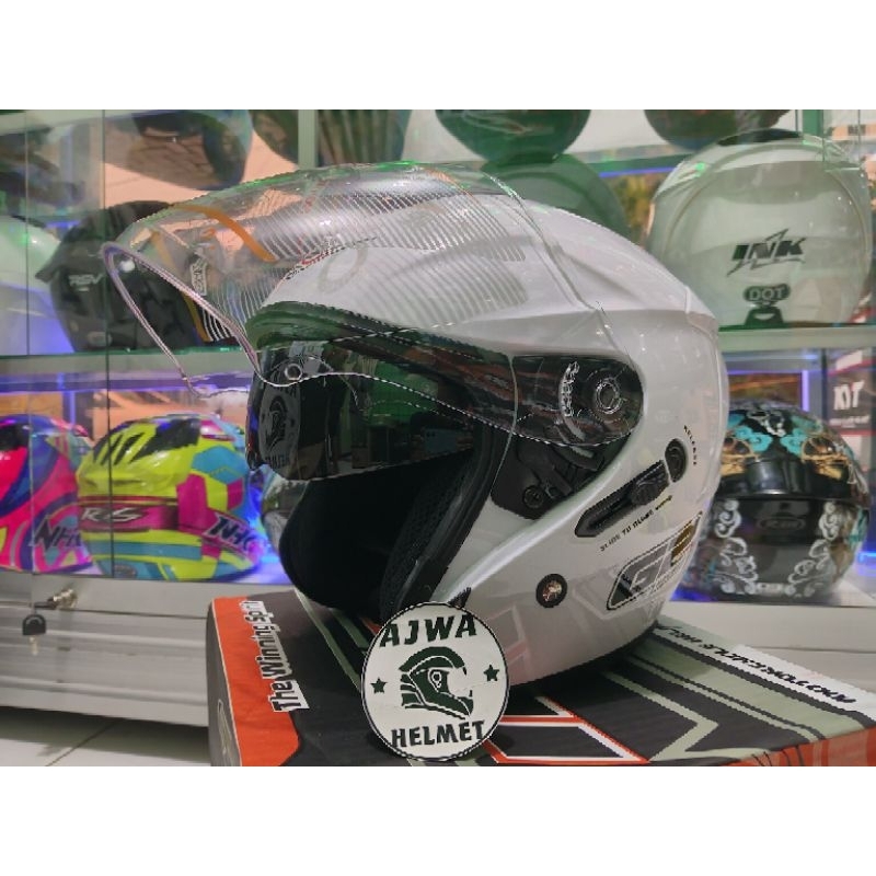 Jual HELM G2 OPTIMAX SOLID ORIGINAL DOUBLE VISOR HELM G2 HELM HALF FACE ...