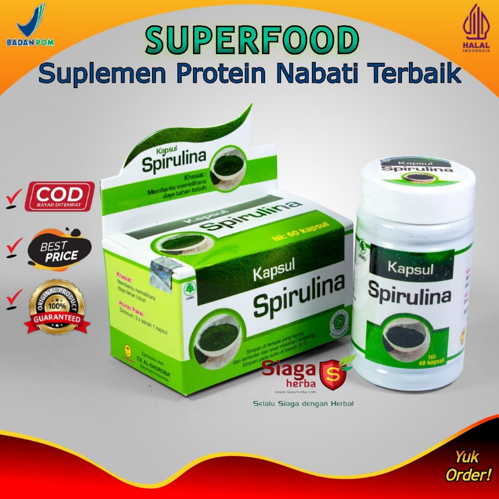 Jual Spirulina, Suplemen Vitamin Superfood, Herbal Imun, Kulit, Gula ...