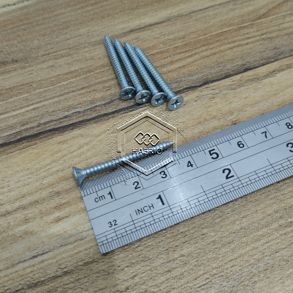 Jual SKRUP Sekrup FAB FH 6X1 1/2 6 x 1 1/2 PANJANG 4CM 4 CM 38MM Tapping screw OBENG PLUS DATAR ...