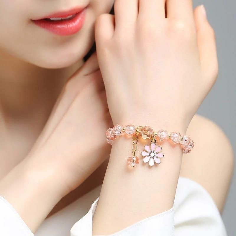 Jual Gelang Daisy Rumbai Bunga Kristal Wanita - Crystal Daisy Flower ...