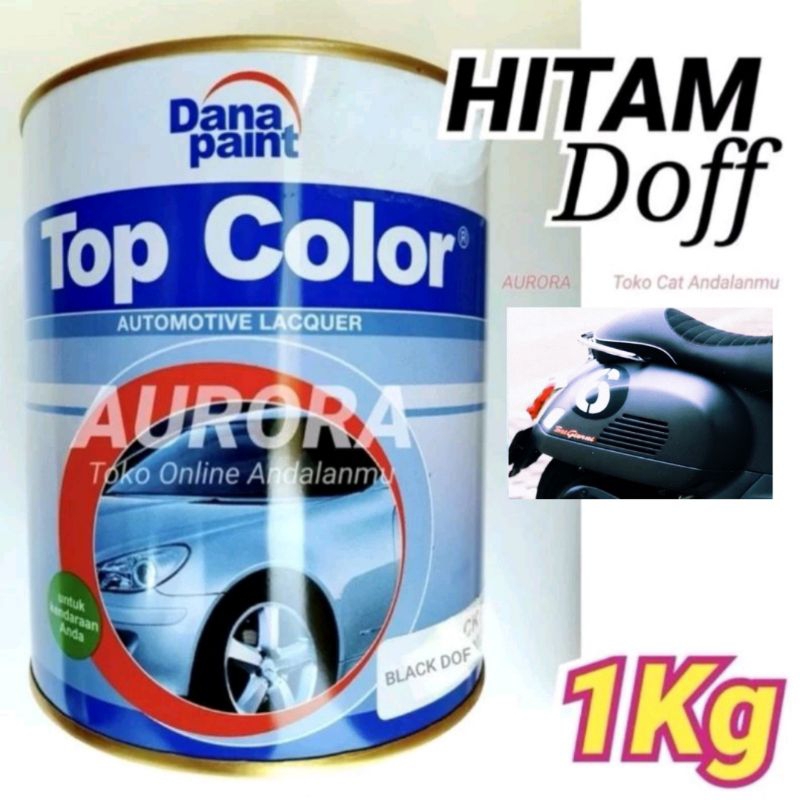 Jual Cat Top Color Black Matt 2833 Hitam Dop 1Kg / Cat Duco Dana Paint ...