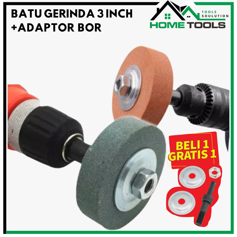 Jual Batu Asah Gerinda 3 Inch Poles Mini Dengan Adaptor Bor Jadi ...