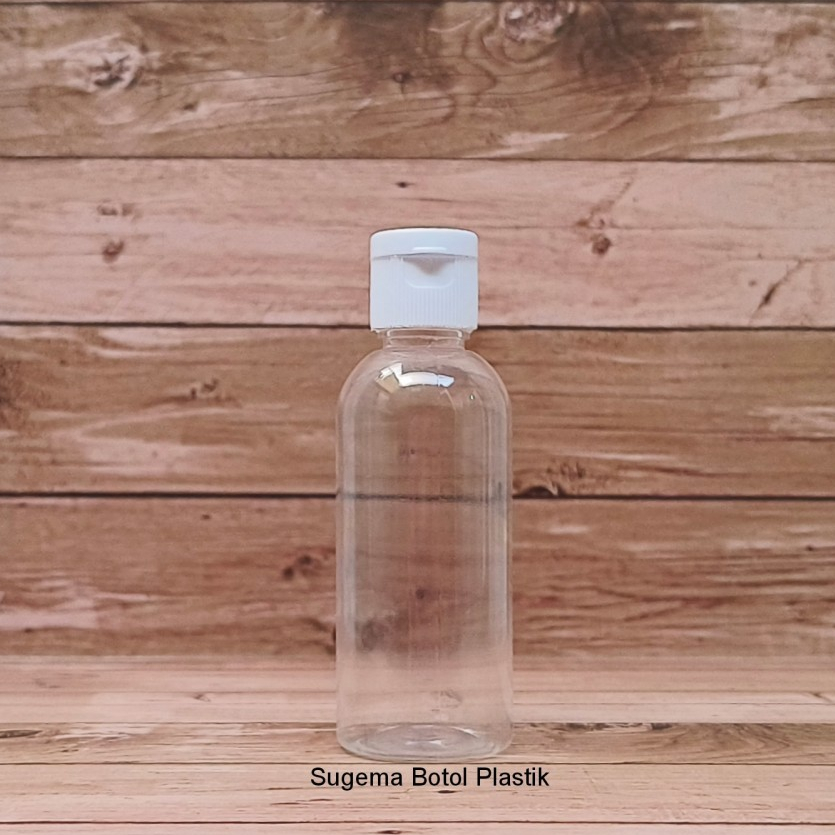 Jual Botol Fliptop 60ml Natural Neck 18 Bahan PET Plastik Tebal Tutup Putih / Botol Fliptop 60 ...