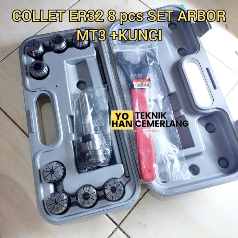 Jual ARBOR COLLET MT3 SET COLLET MT3 ER32 DAN KUNCI COCOK UNTUK MESIN ...