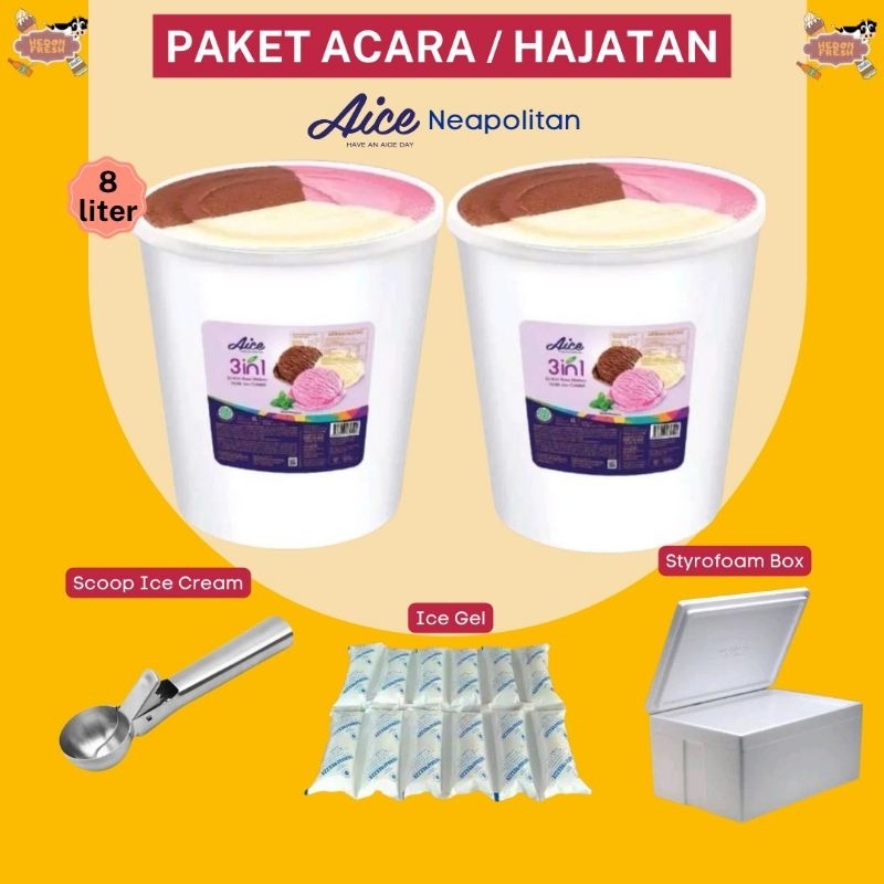 Jual Paket Ice Cream Aice 3in1 isi 8 Liter Untuk Acara Pernikahan ...