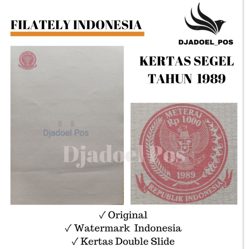 Jual KERTAS SEGEL TAHUN 1989 (Buy 4 Get 1 Fee) Double Asli | Shopee ...