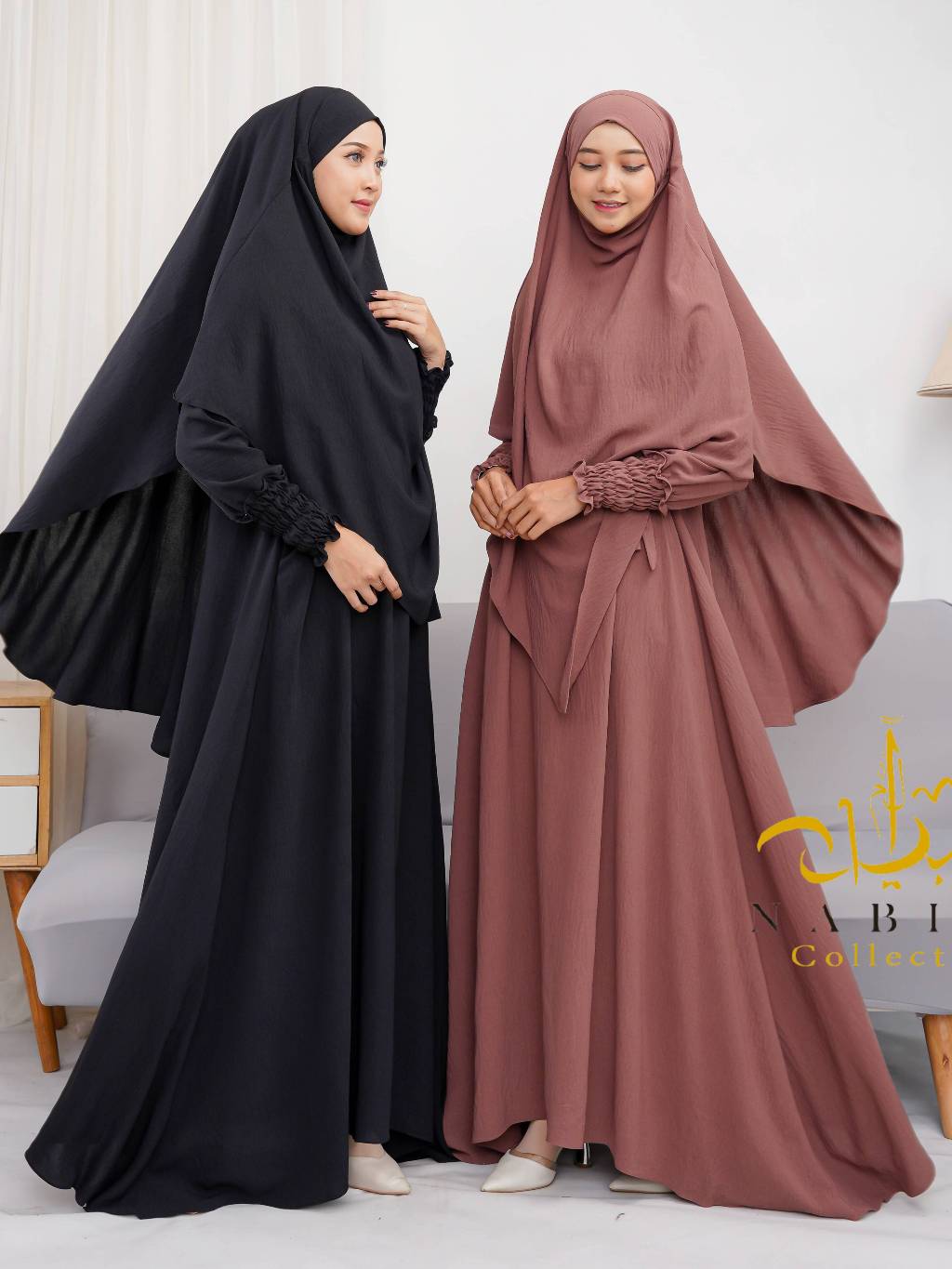 Jual Gamis Syari yasmin set crinkle gamis syari khimar cadar niqab crinkel original Nabila ...