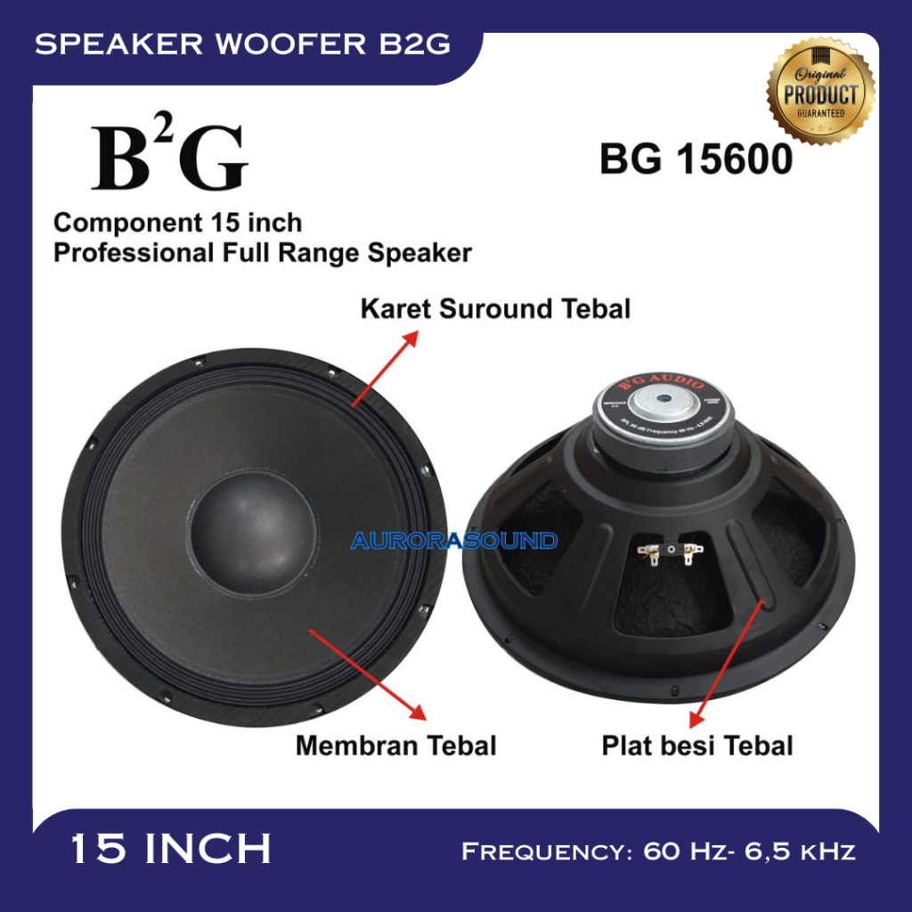 Jual SPEAKER B2G 15 INCH 15IN 15" FULL RANGE WOOFER 450 Watt BG 15600 ...