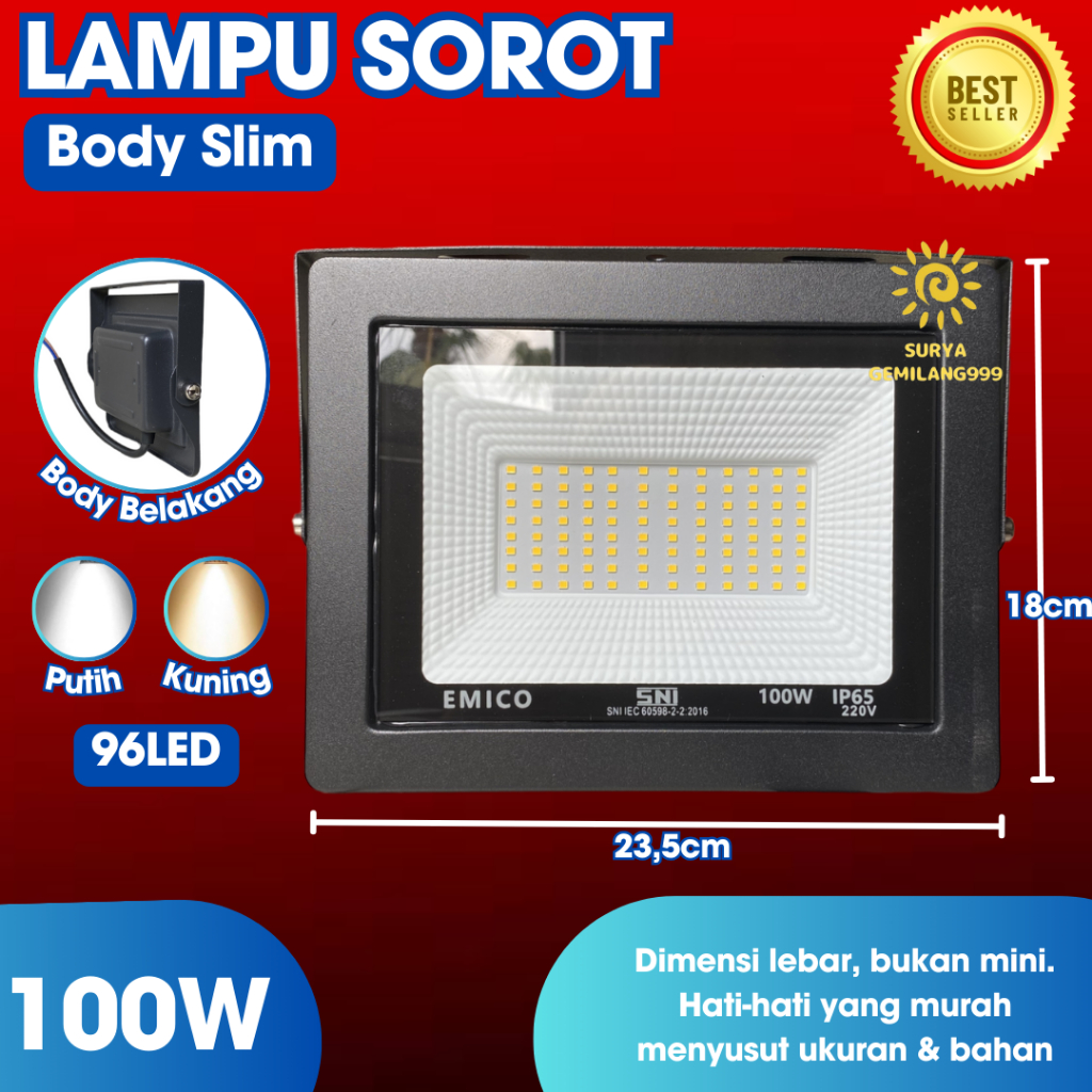 Jual LAMPU SOROT LED 100W 100 WATT / FLOODLIGHT OUTDOOR TEMBAK LAPANGAN / PANGGUNG | Shopee ...
