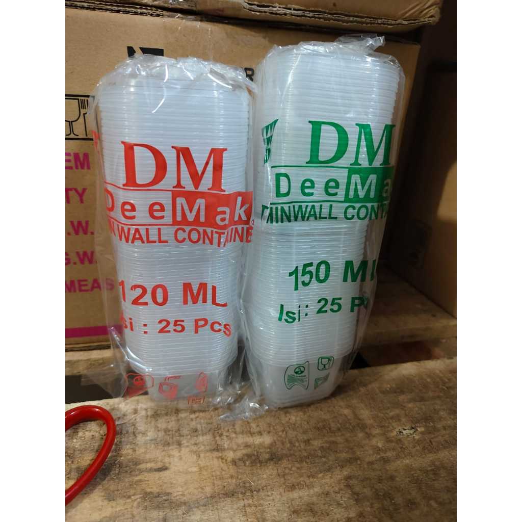 Jual Thinwall DM 150ml 120ml SQUARE MINI Tempat Cake isi 25Set ...