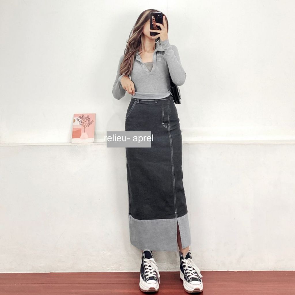 Jual FIT bb 80kg+ [COD] (ira - RELIEU) 2+ model • rok jeans highwaist ...