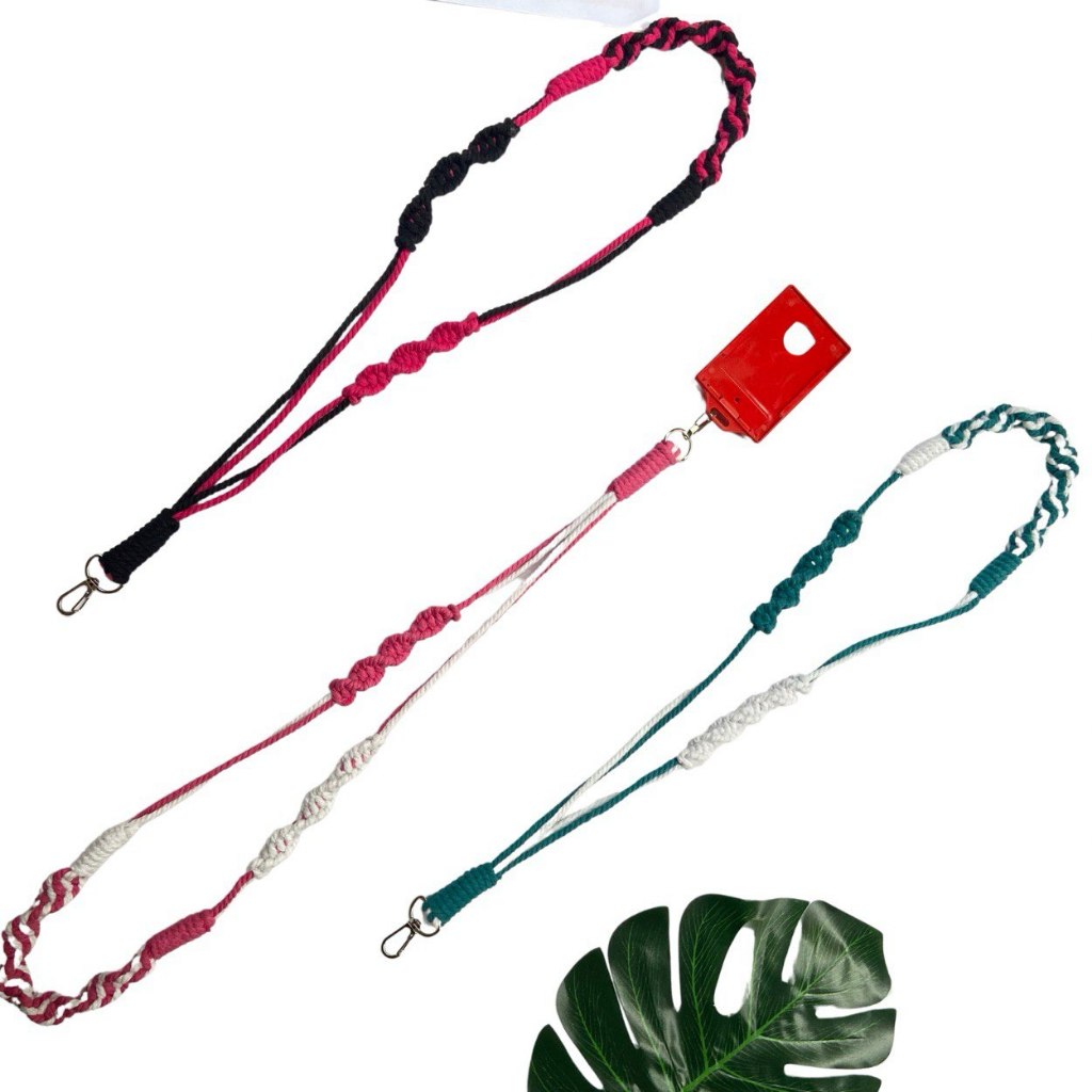 Jual Lanyard ID CARD Holder Name Tag Leather Macrame/ Id Card/ Name tag ...
