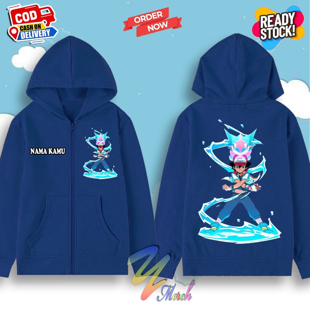 Jual Zipper Hoodie Anak Laki Laki Animasi Pokemon XYZ / Zipper ...