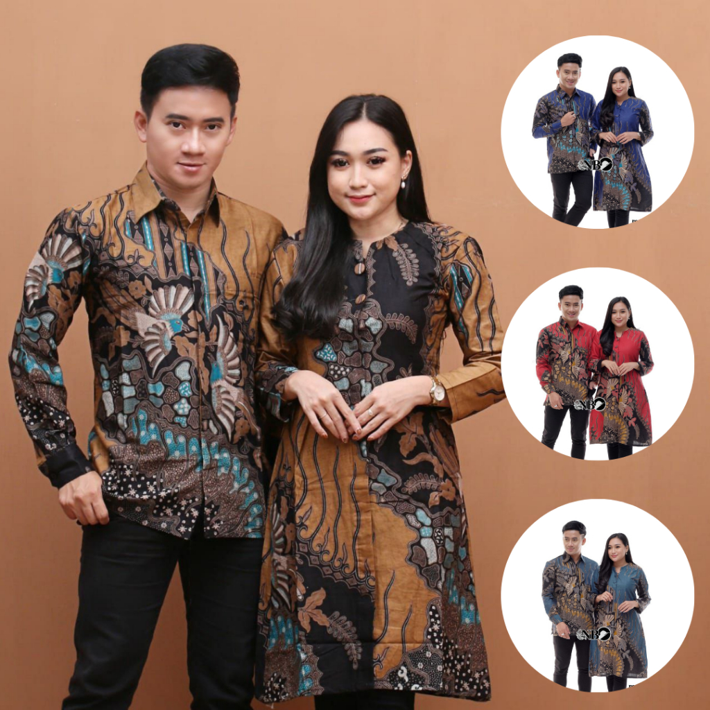 Jual Batik Tunik Manok tarung Couple Modern Set Pakaian Couple Kemeja Batik Pria Premium Baju ...