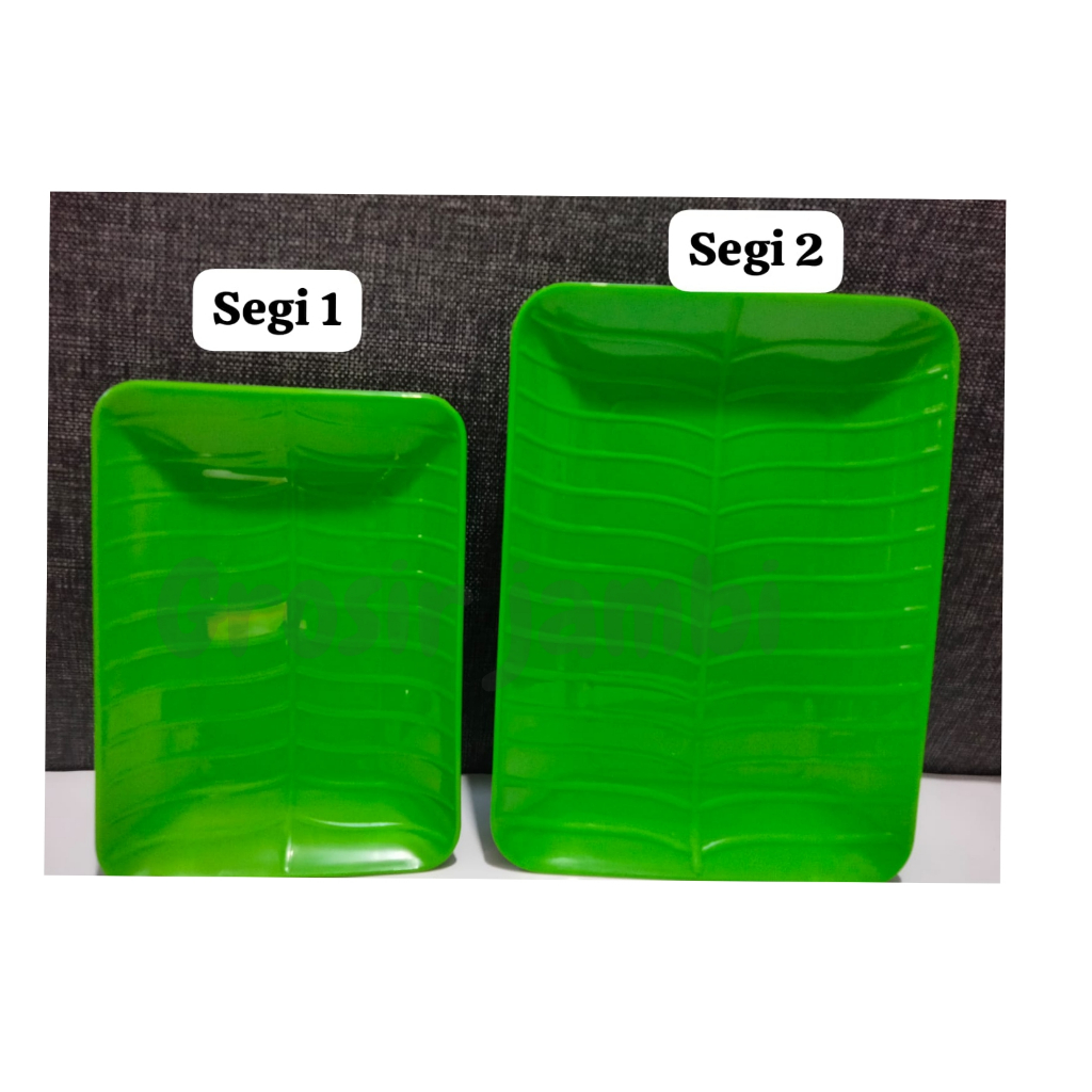 Jual Piring makan melamin melamine motif daun persegi panjang ( 6 pcs ...