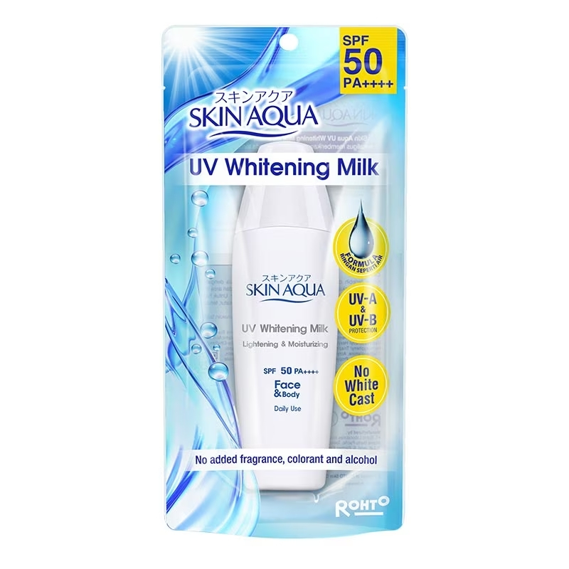 Jual Sunscreen Skin Aqua Uv Whitening Milk Spf 50 - 40gram New ...