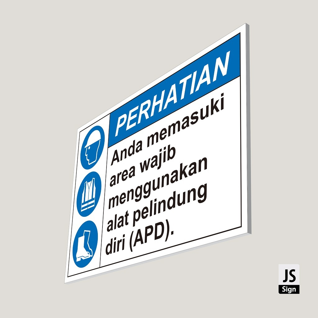 Jual SAFETY SIGN K3 - AREA WAJIB APD + PLAT 2MM | Shopee Indonesia