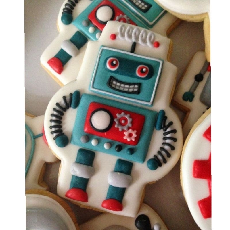 Jual IHANALICIOUS Butter Cookies tema Robot dan Alien (kukis hias ...