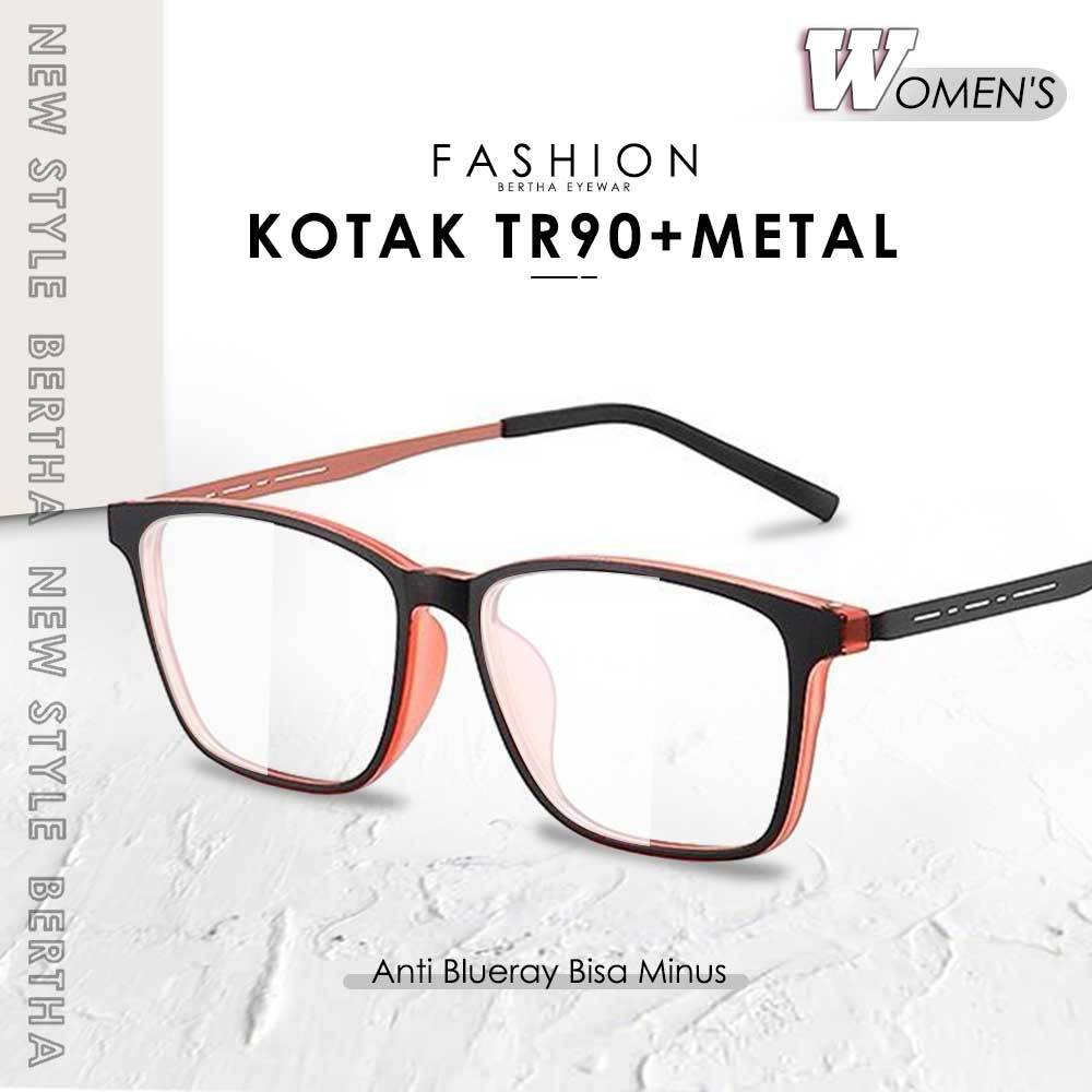 Jual Bertha Kacamata Antiradiasi Blueray Bentuk Kotak Bahan TR90+Metal ...