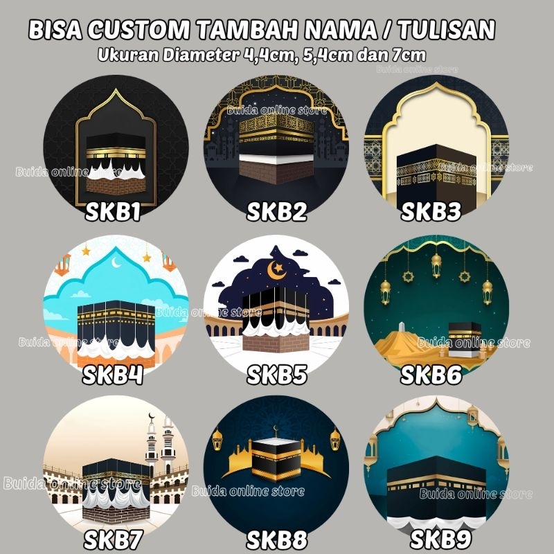 Jual Stiker Sticker label motif ka'bah dekorasi kemasan bingkisan haji ...