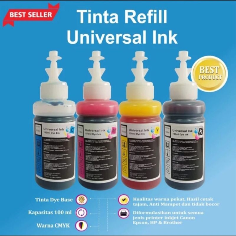 Jual Tinta universal 100ml Refill cartridge printer HP 680 682 678 803 ...